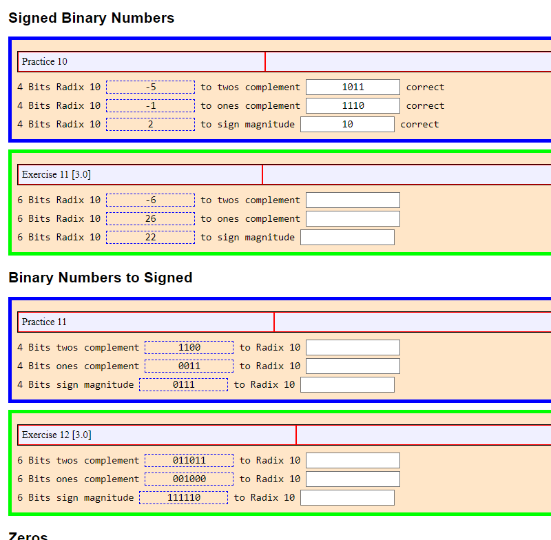 Solved Signed Binary Numbers Exercise 11 [3.0] 6 Bits Radix | Chegg.com