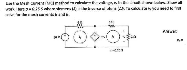Solved Use the mesh current (MC) method to calculate the | Chegg.com