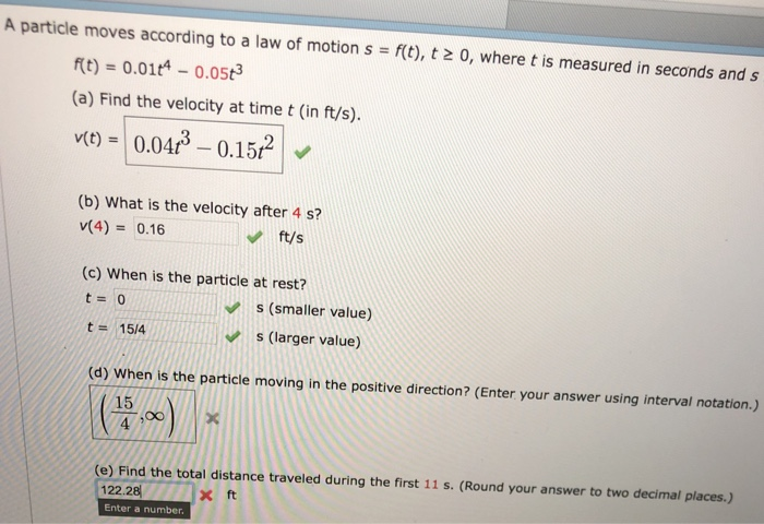 Solved A Particle M A particle moves according to a law of | Chegg.com