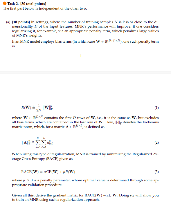 Solved Task 2. [30 ﻿total points]The first part below is | Chegg.com