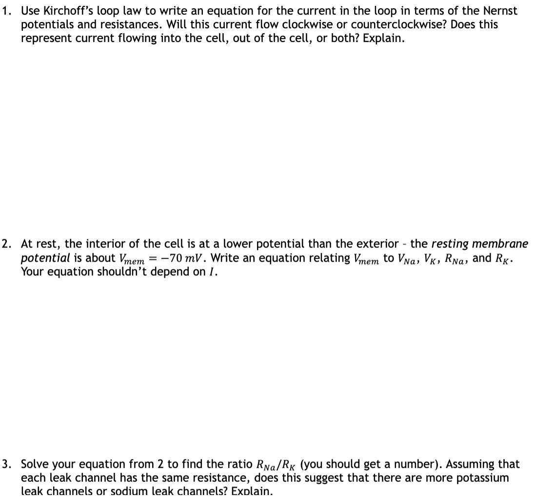 Solved Use Kirchoff's loop law to write an equation for the | Chegg.com