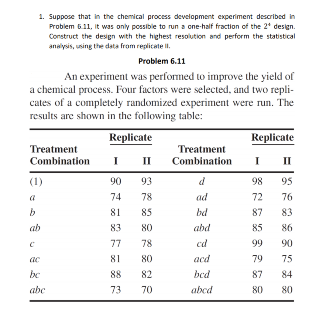 Solved 1. Suppose that in the chemical process development | Chegg.com