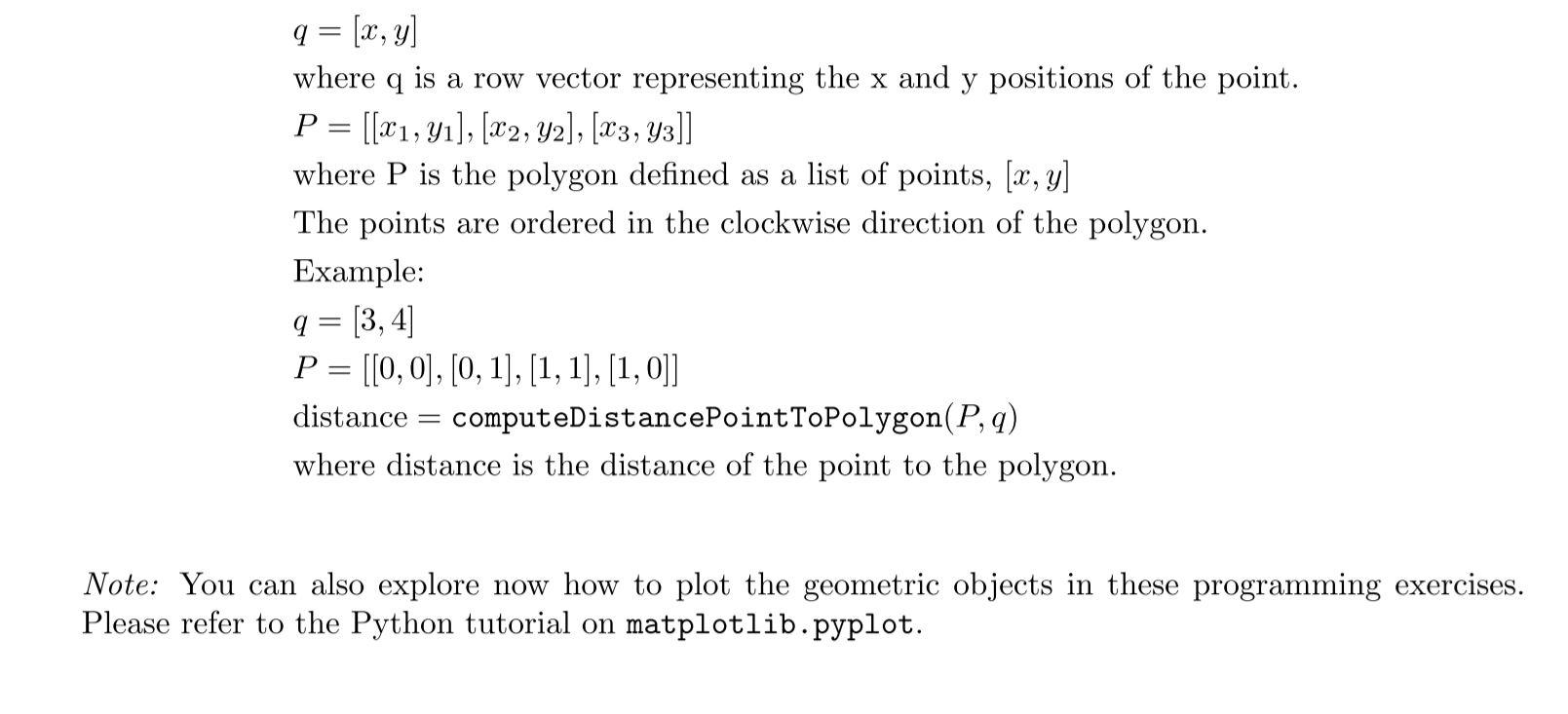 Solved q = [x, y] where q is a row vector representing the x | Chegg.com