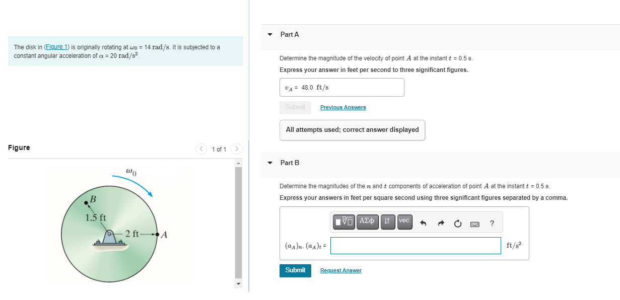 Solved The disk in is originally rotating at ω0=14rad/s. It | Chegg.com