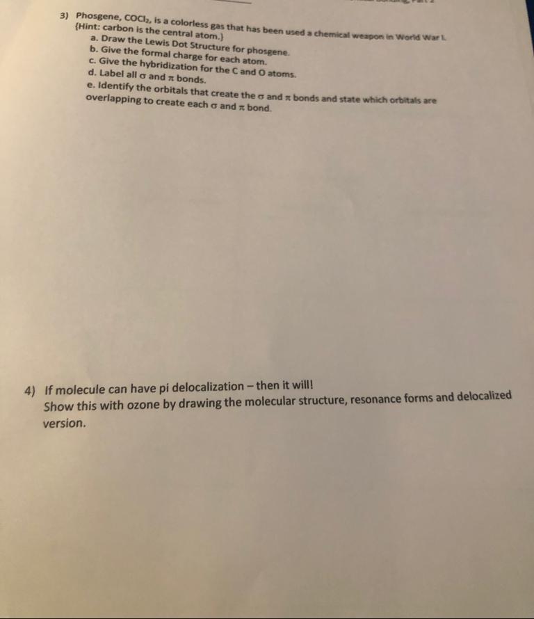 Solved Phosgene, COCl2, ﻿is a colorless gas that has been | Chegg.com