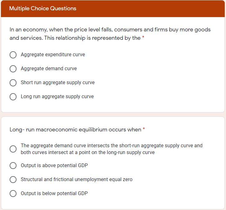 Solved Multiple Choice Questions In an economy, when the | Chegg.com