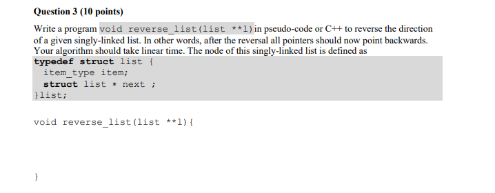 Question 3 (10 points) Write a program void | Chegg.com