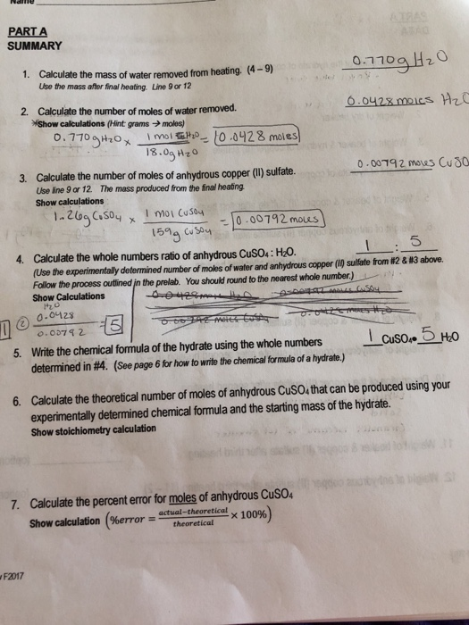 Solved Question: Calculate the theoretical number of moles | Chegg.com