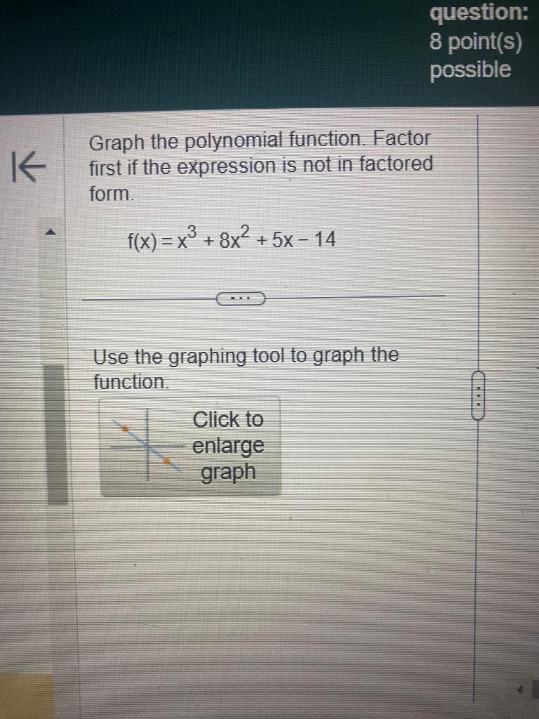 Solved question: 8 point(s) possible Graph the polynomial | Chegg.com