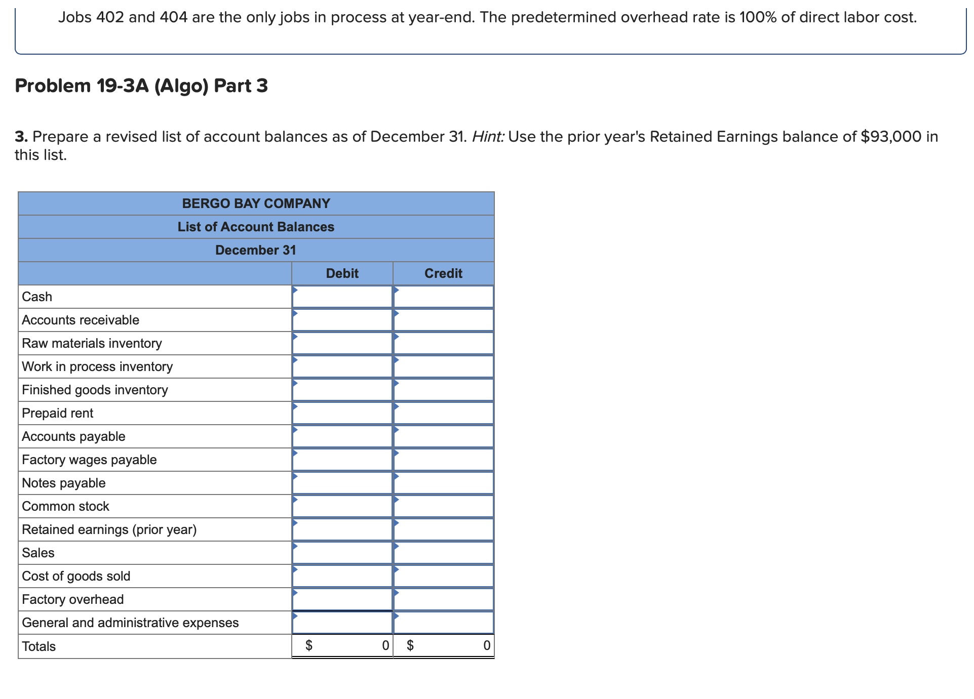 Solved Problem 19-3A (Algo) Computing and recording job | Chegg.com