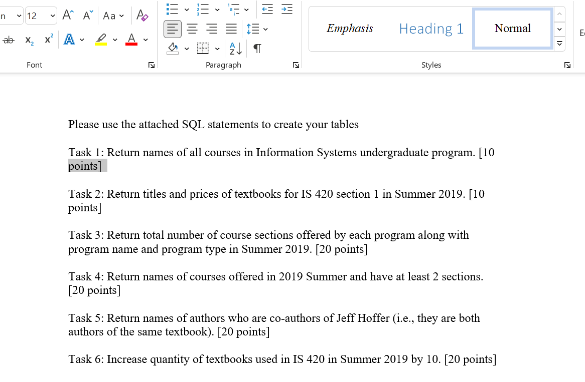 Solved Code to create the tables. drop table | Chegg.com