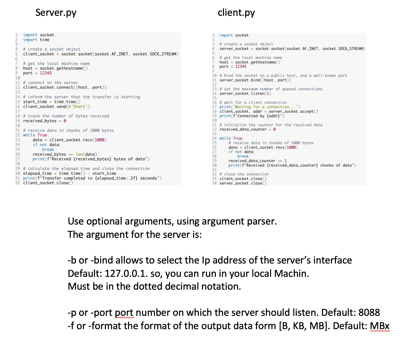 Solved Serverpy Clientpy Use Optional Arguments Using 