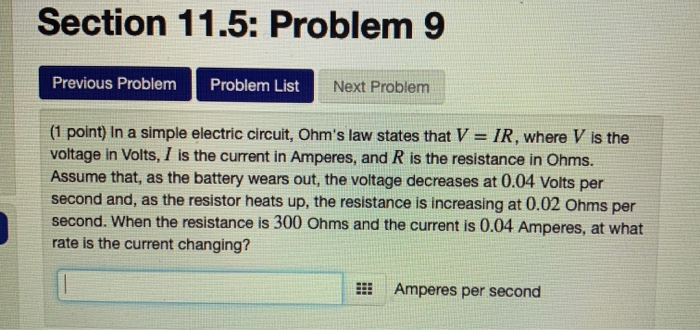 Solved Section 11.5: Problem 9 Previous ProblemProblem List | Chegg.com