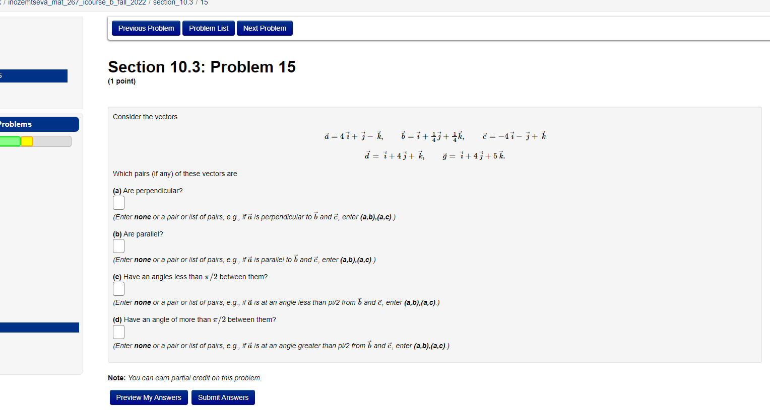 Solved Section 10.3: Problem 15 (1 point) Consider the | Chegg.com