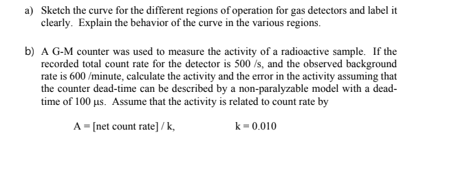 Solved a) Sketch the curve for the different regions of | Chegg.com