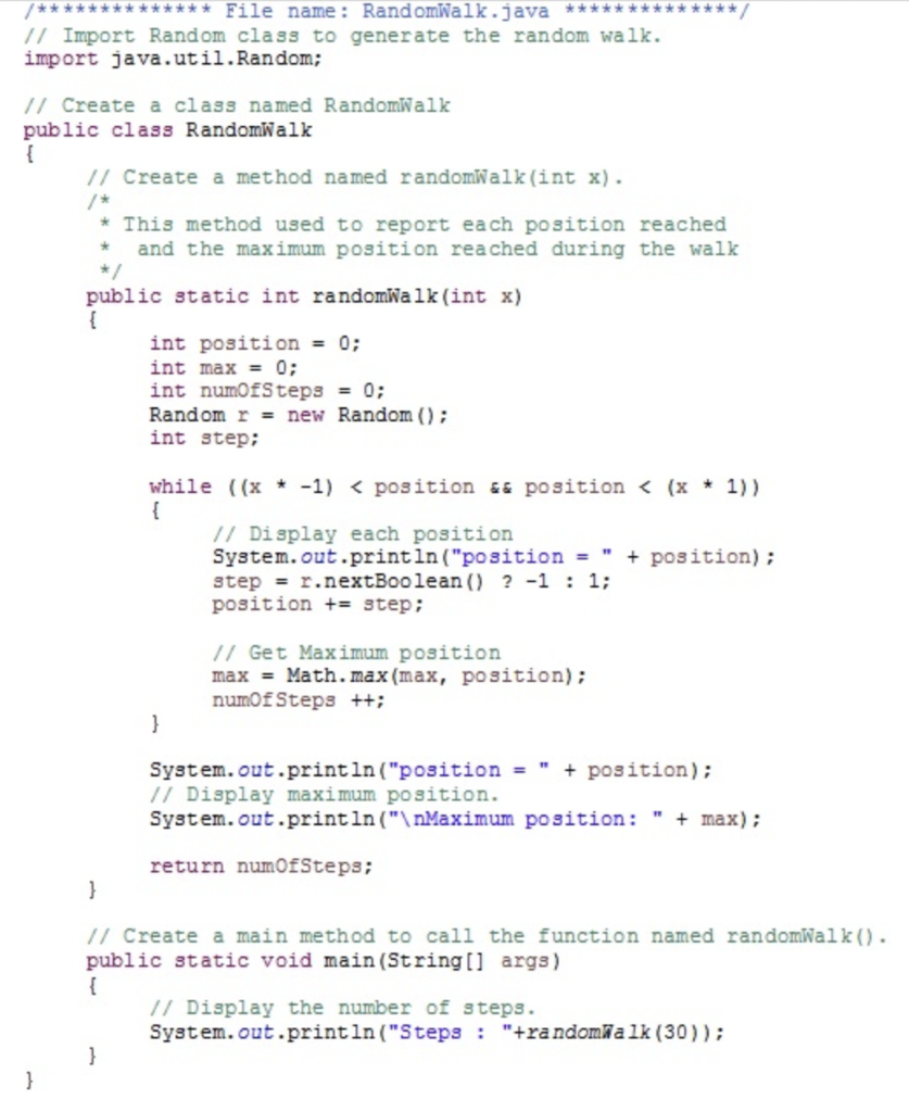 Solved In Random Numbers 1 you wrote a method that would run | Chegg.com