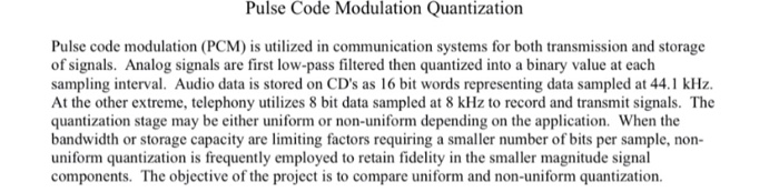 Pulse Code Modulation Quantization Pulse code | Chegg.com