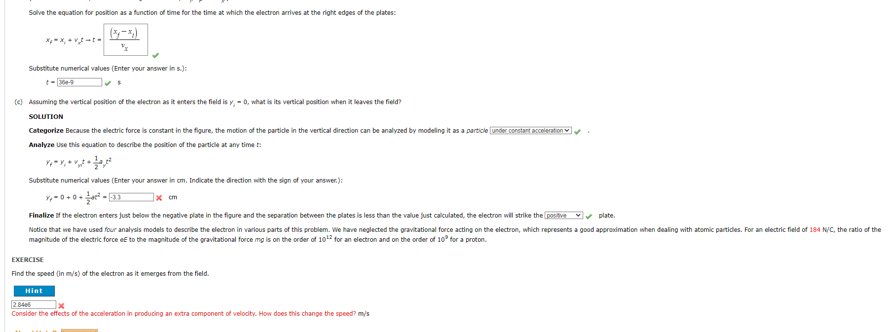 Solved Solve the equation for position as a function of time | Chegg.com