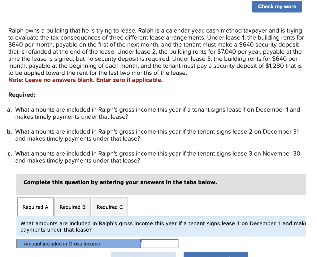 Solved Ralph owns a building that he is trying to lease. | Chegg.com