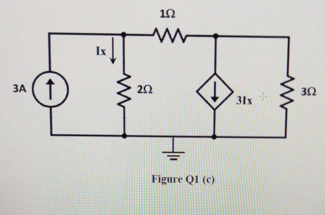 Solved Calculate the current Ix as shown in in Figure Q1(c) | Chegg.com