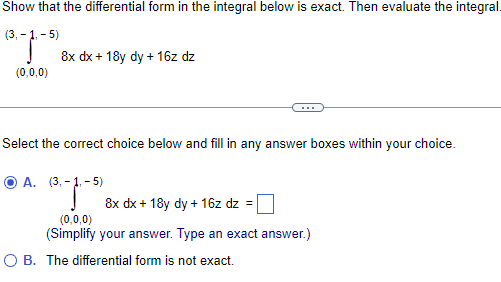 Solved Show that the differential form in the integral below | Chegg.com