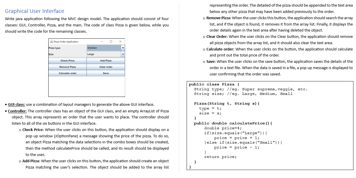 Solved Graphical User Interface Write java application | Chegg.com