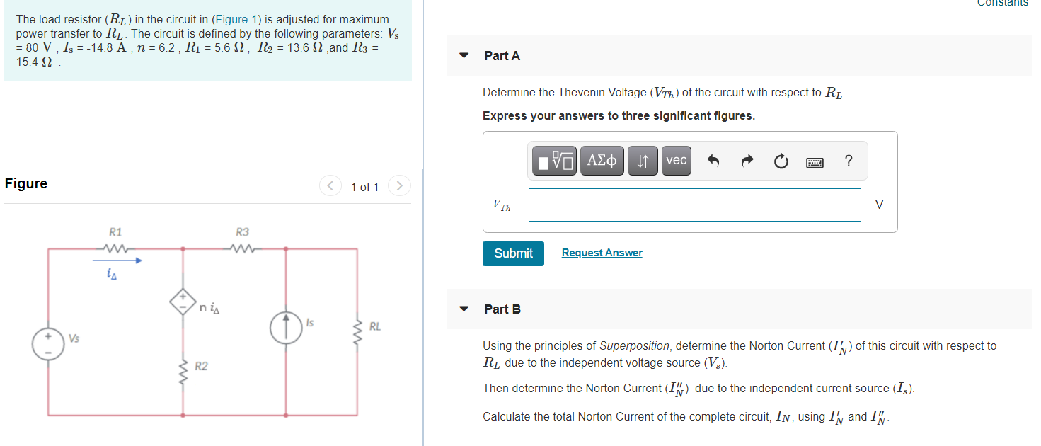 Solved The load resistor (RLRL) in the circuit in (Figure 1) | Chegg.com