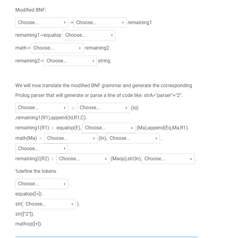 Modify the BNF from above question so that it has | Chegg.com