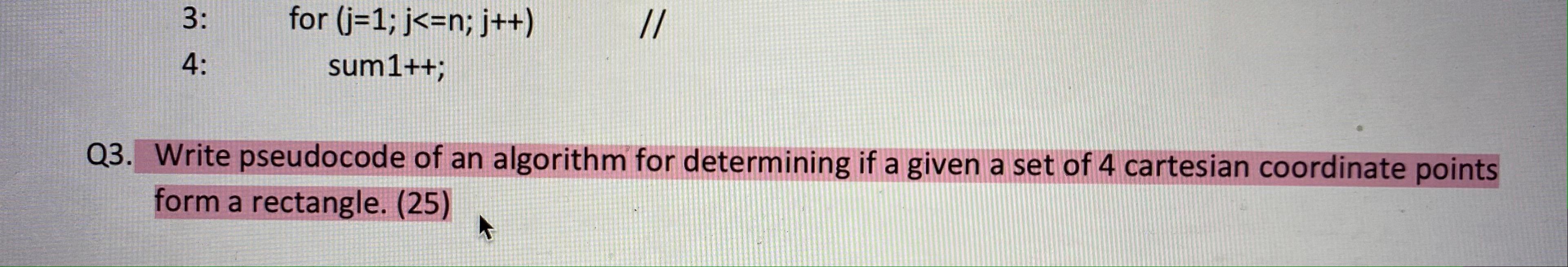 Solved Write pseudocode of an algorithm for determining if | Chegg.com