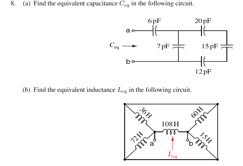 Solved (a) Find the equivalent capacitance Ceq in the | Chegg.com