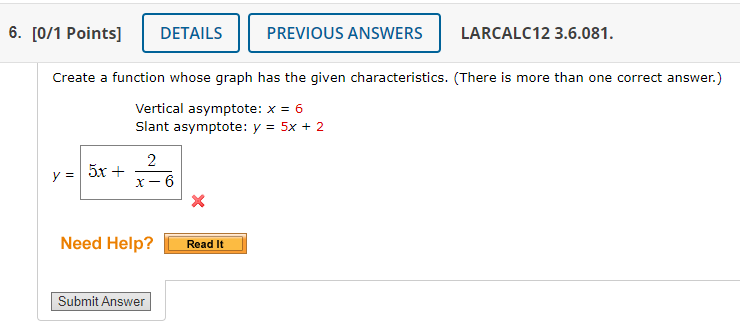 Solved Create a function whose graph has the given | Chegg.com
