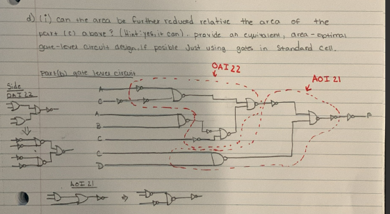 Solved d) (i) ﻿can the area be further reduced relative the | Chegg.com