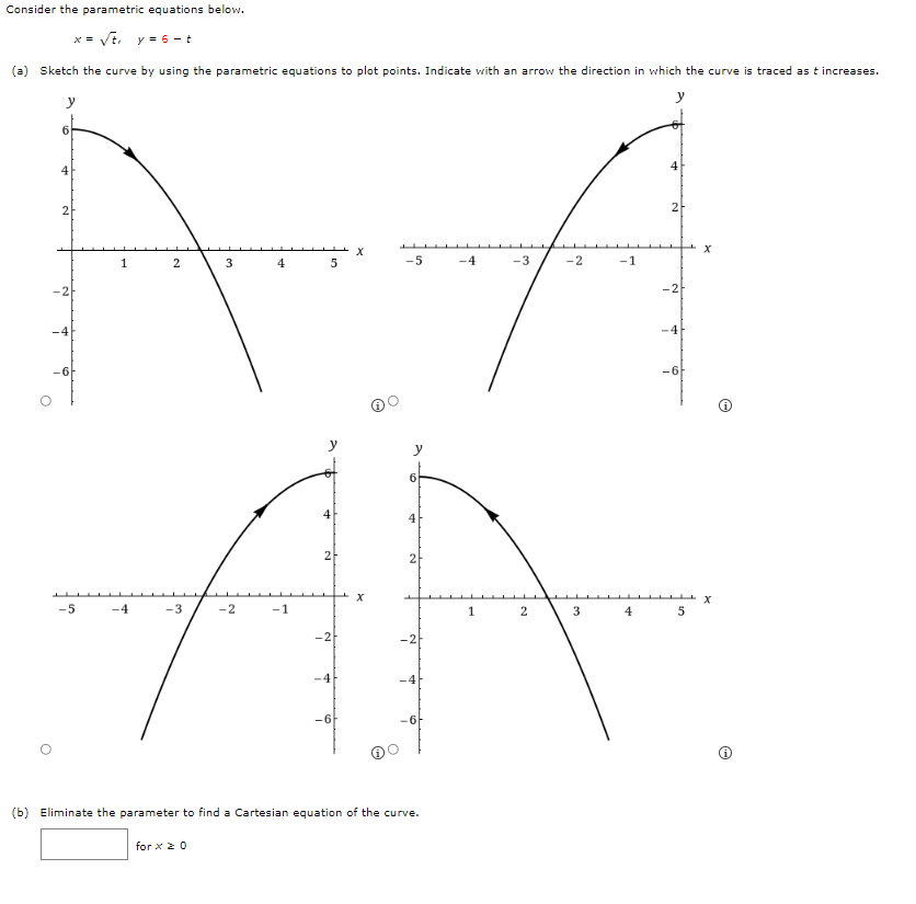 Solved Consider the parametric equations below. x= vt, y = | Chegg.com