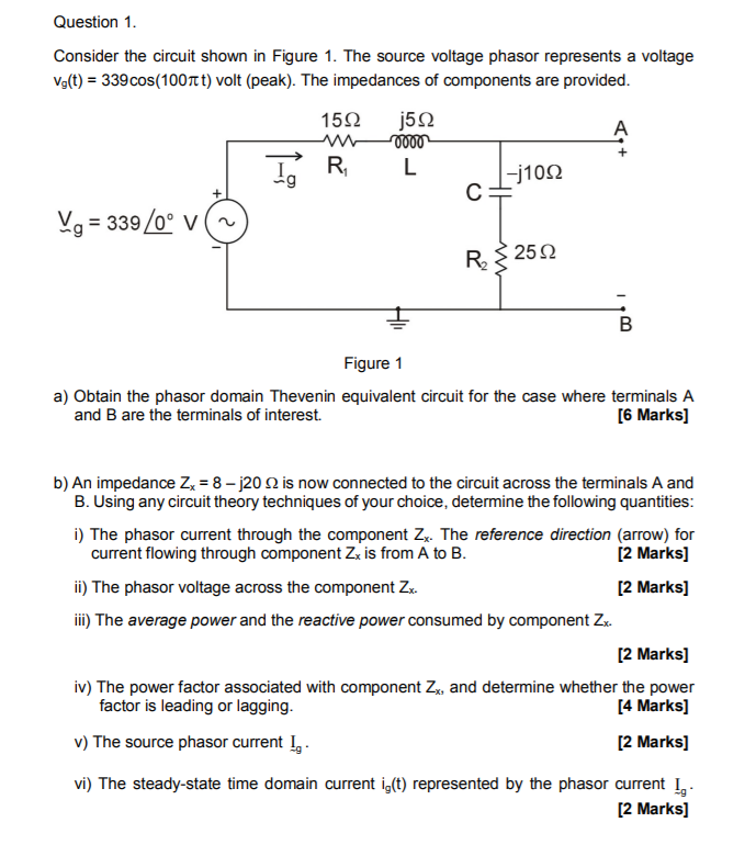 Solved Question 1. Consider the circuit shown in Figure 1. | Chegg.com