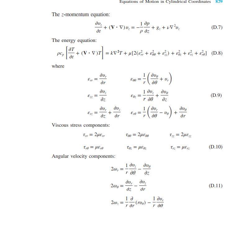 Solved First, write the Continuity Equation in Cylindrical | Chegg.com
