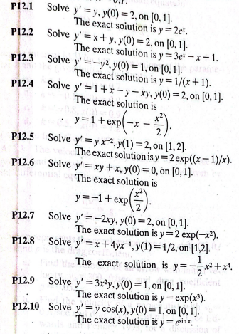Solved y=1+ exp(-x - 1) 2 P12.1 Solve y' = y, y(0) = 2, on | Chegg.com