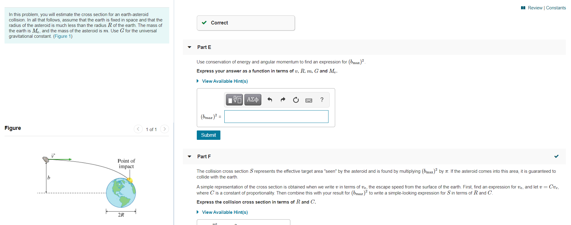 Solved A Review Constants Correct In this problem, you will | Chegg.com