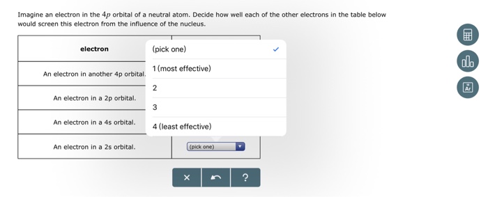 Solved Imagine an electron in the 4p orbital of a neutral | Chegg.com
