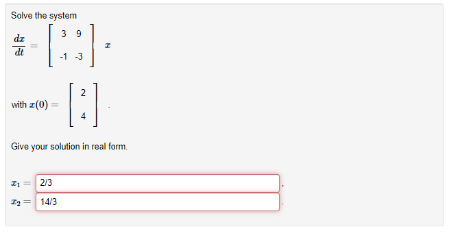 Solved Solve the system \[ \begin{array}{l} \frac{d x}{d | Chegg.com