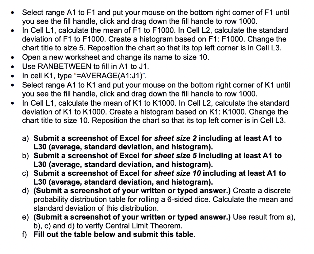 Solved Question 1 You will use Excel to simulate rolling | Chegg.com