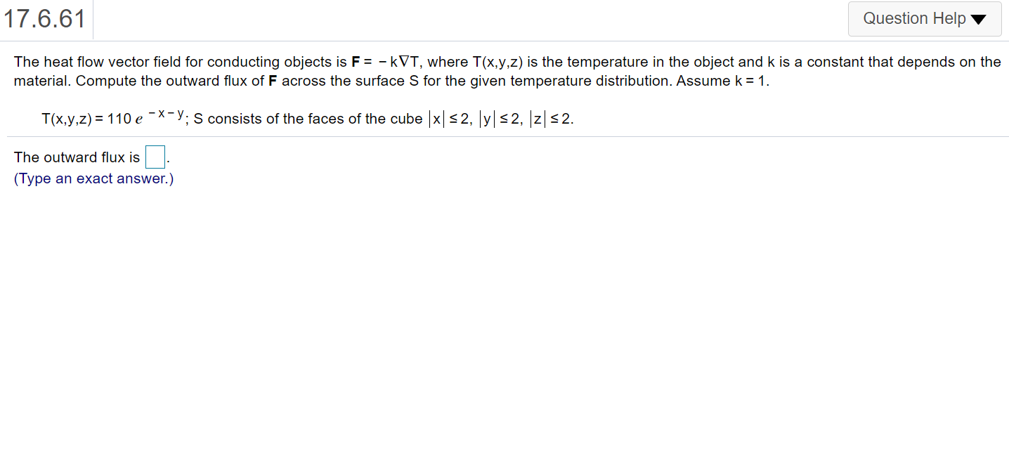 Solved 17.6.61 Question Help v The heat flow vector field | Chegg.com