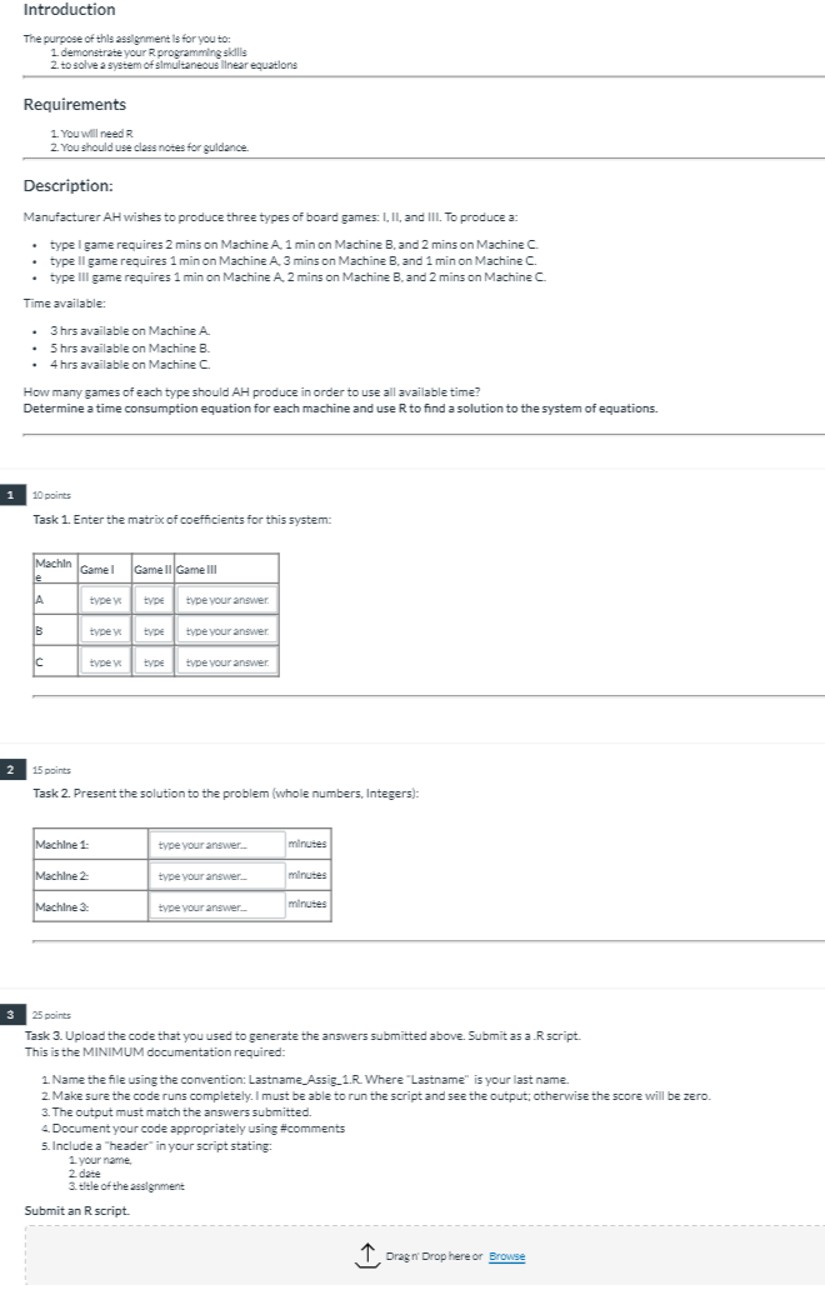 2 ﻿to solve a system of simul taneous linear | Chegg.com
