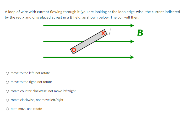 Solved A loop of wire with current flowing through it (you | Chegg.com