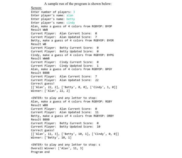 Solved Develop a simple game application without using the | Chegg.com