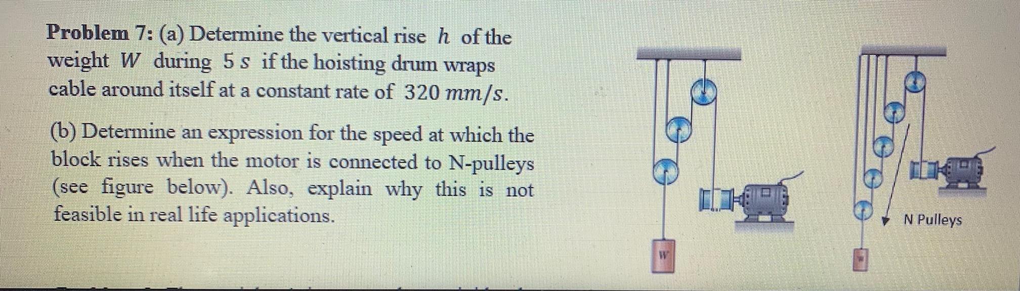 Solved Problem 7: (a) Determine the vertical rise h of the | Chegg.com