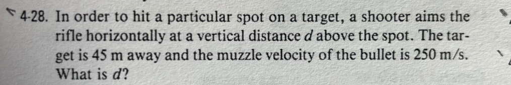 Solved 4-28. In order to hit a particular spot on a target, | Chegg.com