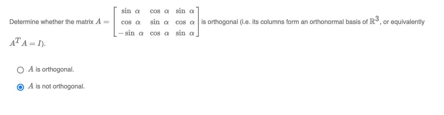 Solved Determine whether the matrix | Chegg.com