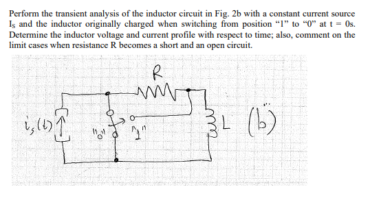Solved Perform the transient analysis of the inductor | Chegg.com