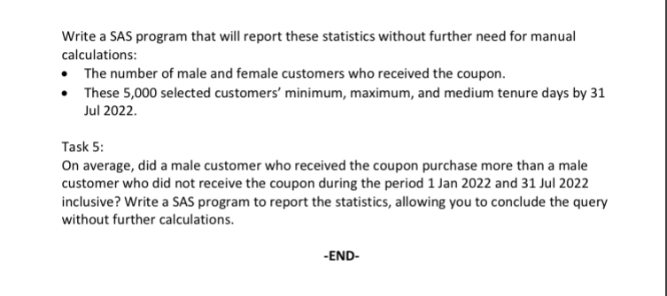 Solved Create a new SAS data set that contains the following | Chegg.com