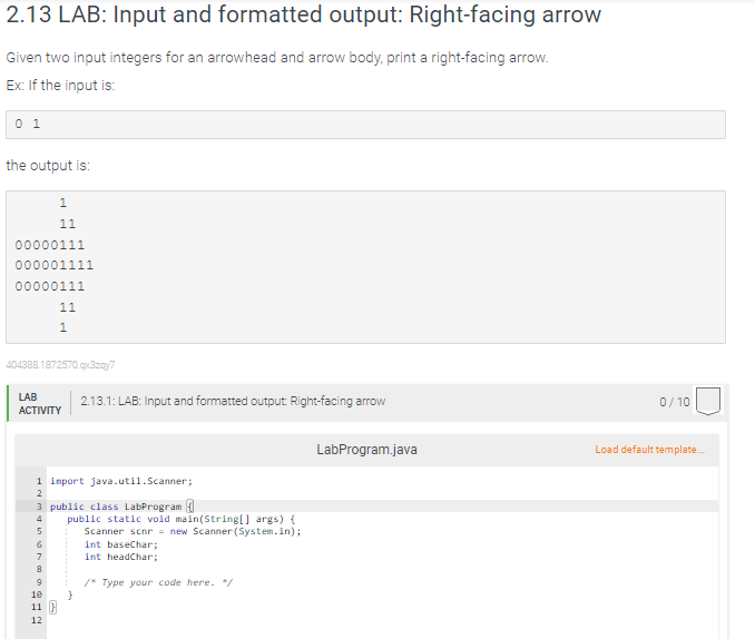 Solved 2 13 LAB Input And Formatted Output Right facing Chegg